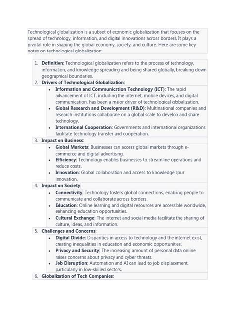 Technological Globalization Pdf
