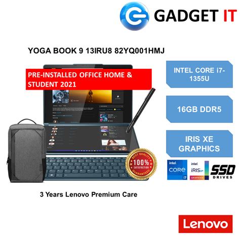 LENOVO YOGA BOOK 9 13IRU8 82YQ001HMJ LAPTOP I7 1355U 16GB 1TB SSD 2x 13 3 2 8K OLED IRIS Xe
