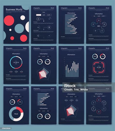 비즈니스 브로셔를 위한 최신 인포그래픽 벡터 요소입니다 웹 사이트 기업 브로셔 광고 및 마케팅에 사용합니다 원형 차트 선 그래프