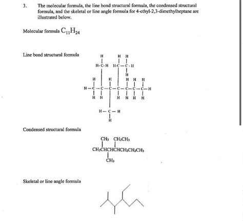 Solved The Molecular Formula The Line Bond Structural Formula The Condensed Structural