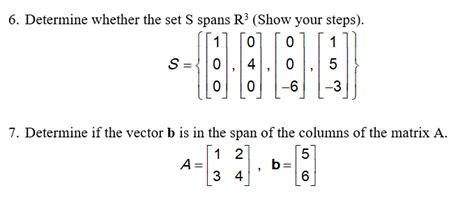 Solved Exercise Linear Combination And Spanning Set 1 Write