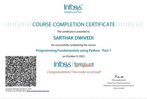 Sarthak Dwivedi On Linkedin Infosys Programming