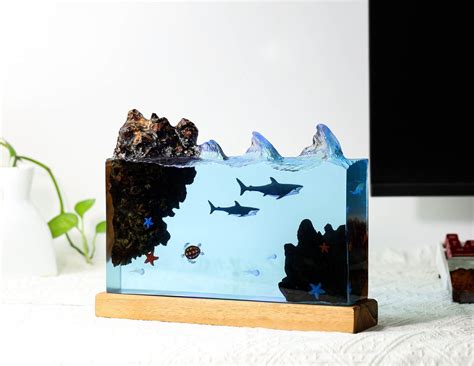 Shark And Sea Turtle Epoxy Resin Lamp Resin Lamps Store
