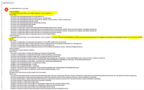 how to solve the invalid character error when launching accept iba dosimetry service and support