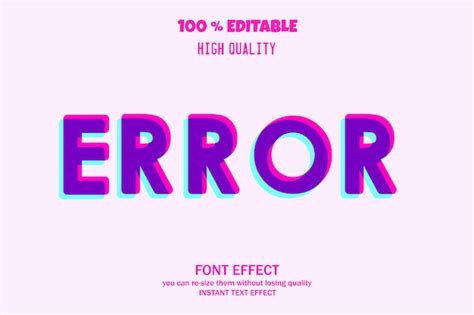 Premium Vector Error Text Editable Font Effect