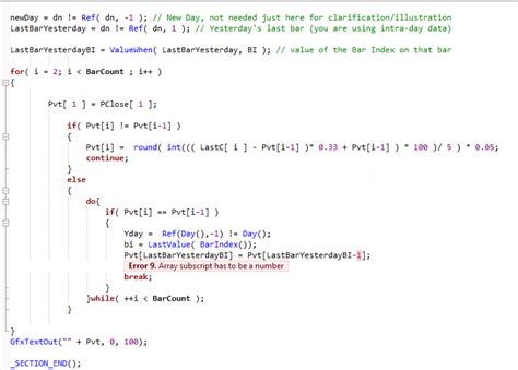 How To Find Yesterday Last Barindex Number Through Array Afl