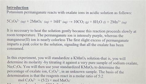 Experiment And Oxidation Reduction Titration