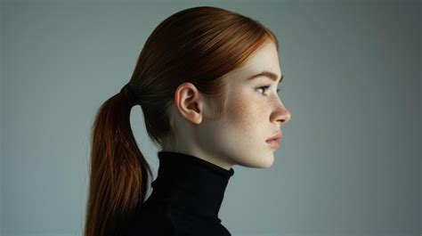 The Elegant Redhead Profile Premium Ai Generated Image