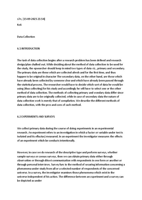 Data Collection Methods In Research Course Code S7n Ko6 Studocu