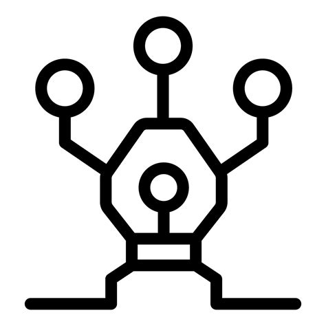 Line Art Style Icon Of A Machine Learning Algorithm Collecting Data
