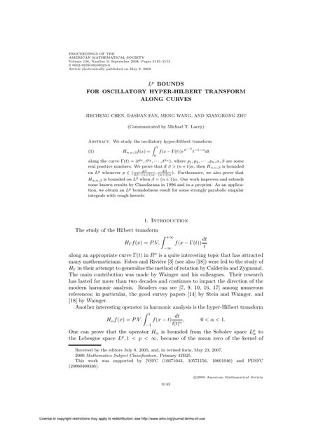 Pdf Lp Bounds For Oscillatory Hyper Hilbert Transform Along Curves