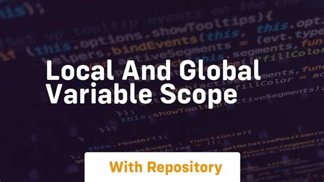 Local And Global Variable Scope Youtube