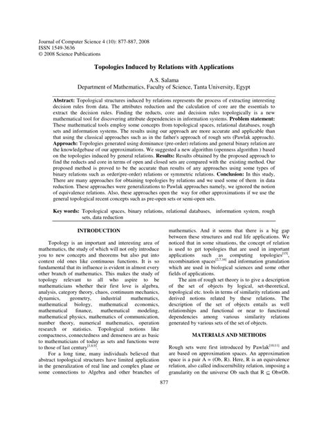 Pdf Topologies Induced By Relations With Applications
