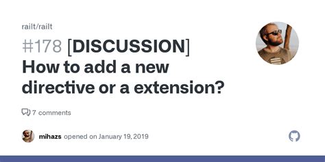 Discussion How To Add A New Directive Or A Extension · Issue 178