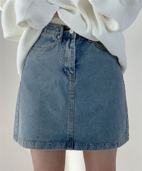 에이비글 면데님 4계절 미니 하이웨스트 A라인 미니스커트 데님 청치마 간절기 가을치마 가을스커트