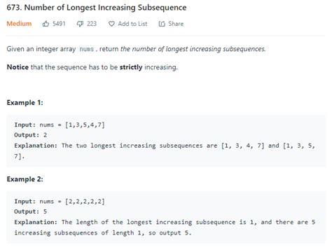 Daily Leetcode Challenge 673 Number Of Longest Increasing Subsequence