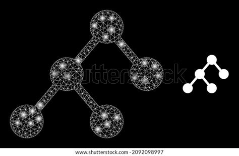 Binary Structure Icon Glowing Mesh Net Stock Vector Royalty Free