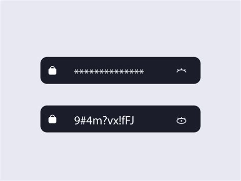 Hidden Password And Visible Black Frames With Closed Symbols With