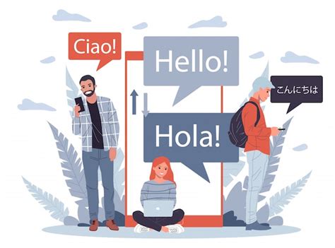 Premium Vector Online Multi Language Translator Illustration