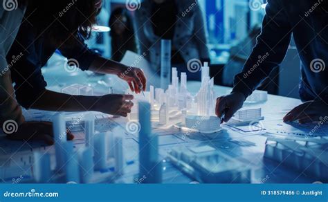 A Group Of Architects And Engineers Engrossed In A Brainstorming Session Surrounded By