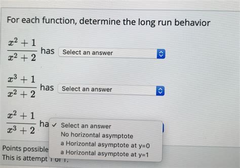 solved for each function determine the long run behavior