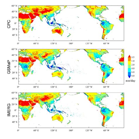 Spatial Distributions Of Daily Precipitation Over The Global Land From Download Scientific