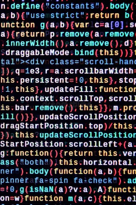 Javascript Code In Text Editor Coding Cyberspace Concept Screen Of