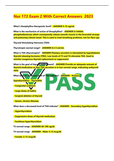 Nur 172 Exam 2 With Correct Answers 2023 Nur 172 Stuvia Us