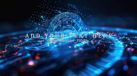 Abstract Digital Network Visualization With Blue And Red Lights Premium Ai Generated Psd