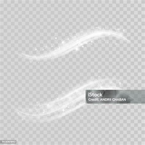 하얀 빛나는 반짝이는 선이 벡터 배경에 영향을 미칩니다 Eps10 빛의 속도로 운동의 추상적 인 효과 반짝이는 물결 모양의 길 라이트 페인팅 쉬운 흔적 벡터 Eps10