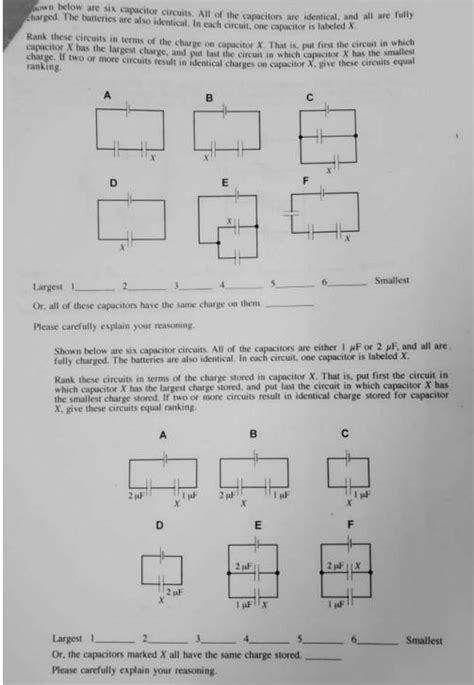 Solved Nown Below Are Six Capacitor Circuits All Of The