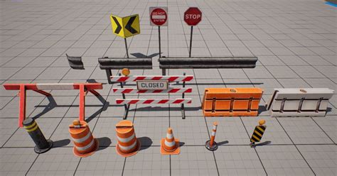Stylized Racing Traffic Props Kit 3d Exterior Unity Asset Store