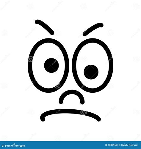 线情感面带笑容 Emoji 适应图标 哀伤的面带笑容 泪花哀痛悲伤忧郁 大哀伤的眼睛 向量例证 插画 包括有 面部 题头