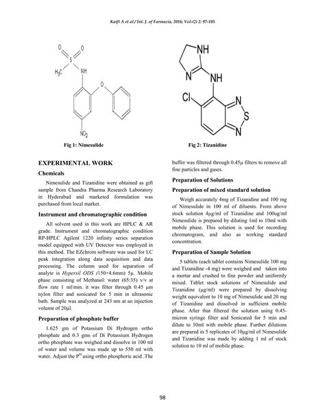 Analytical Method Development And Validation For The Estimation Of Nimesulide And Tizanidine