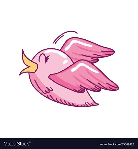 Cute Flying Bird Cartoon