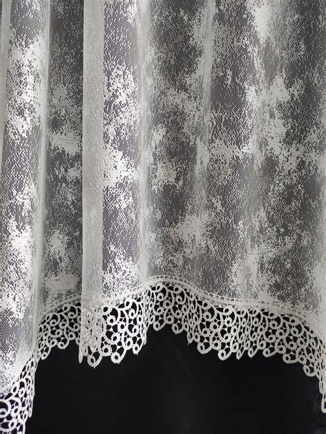 ᐉ Тюль арка з мереживом жакардова з макраме 290х160 см Мармуровий Білий • Краща ціна в Києві