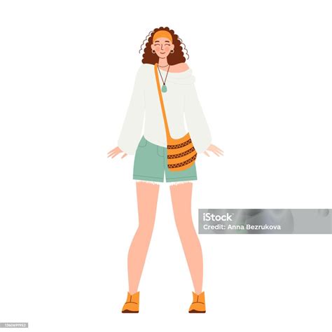 보헤미안 의상을 입은 여자 의류 디자인을위한 보헤미안 의상이있는 현대적인 보헤미안 컬렉션 여름 스타일 히피 스타일 우아하고 현대적인 스타일 가냘픈에 대한 스톡 벡터 아트 및