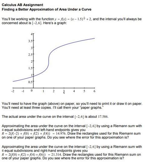 Solved Calculus Ab Assignment Finding A Better Approximation