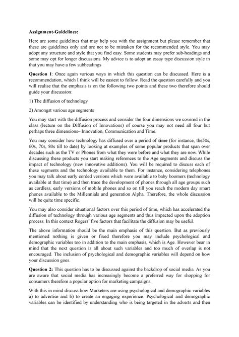 2020 21 Assignmentguidelines Ugb 365 Assignment Guidelines Here Are