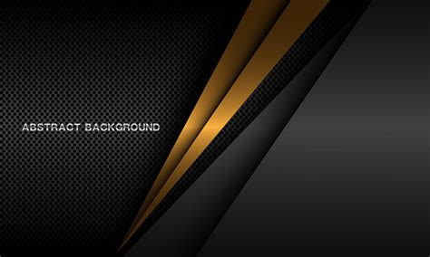 다크 메탈릭 서클 메쉬 패턴의 추상적인 골드 트라이앵글 섀도우 디자인 모던 럭셔리 미래 지향적 배경 벡터 일러스트 책자 표지에 대한 스톡 벡터 아트 및 기타 이미지 Istock