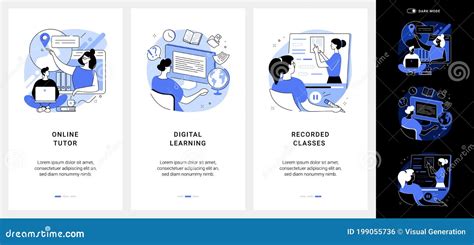 Personal Learning Mobile App Ui Kit Stock Vector Illustration Of Classroom Mobile 199055736