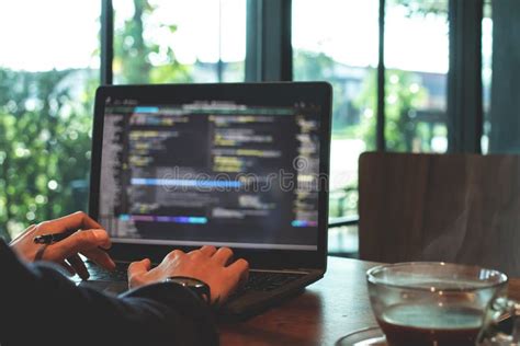 Developer Programming Using Personal Computer And Coding Technology