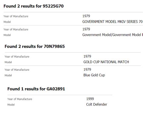 Colt Website Serial Number Manufacture Date Lookup Colt Forum