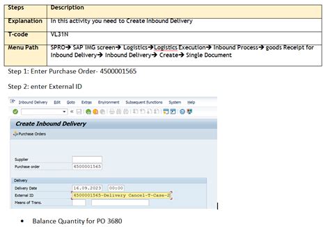 Inbound Delivery Cancelation Process In SAP S 4HANAEWM
