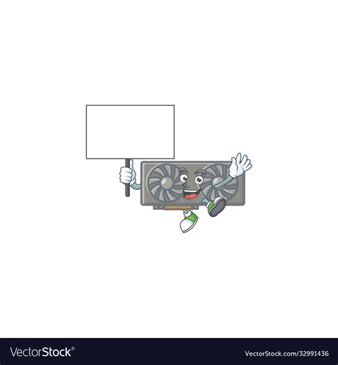 A Picture Gaming Vga Card Character With Board Vector Image