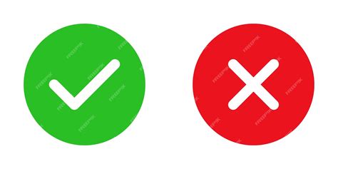 Premium Vector Checkmark And A Cross Icon Set