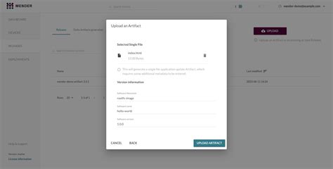 Deploy An Application Update Mender Documentation
