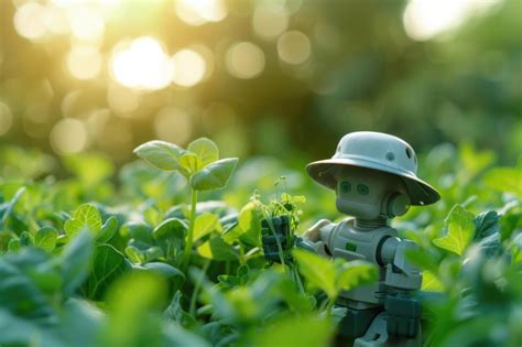 Premium Photo Smart Farm Robot Uses Ai For Weed Detection And Spraying