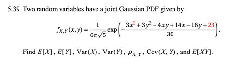 Solved 539 Two Random Variables Have A Joint Gaussian Pdf