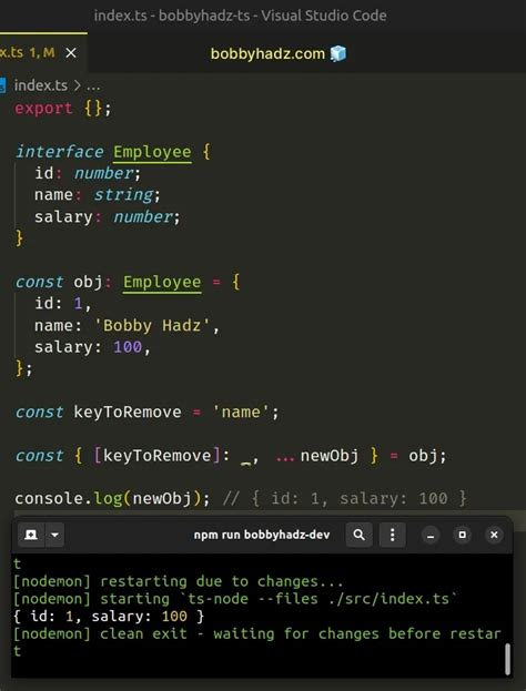 How To Remove A Property From An Object In TypeScript Bobbyhadz